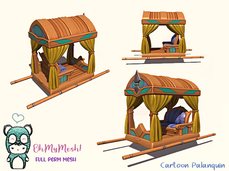 Second Life Marketplace - OhMyMesh! Cartoon Palanquin - Full Perm Mesh